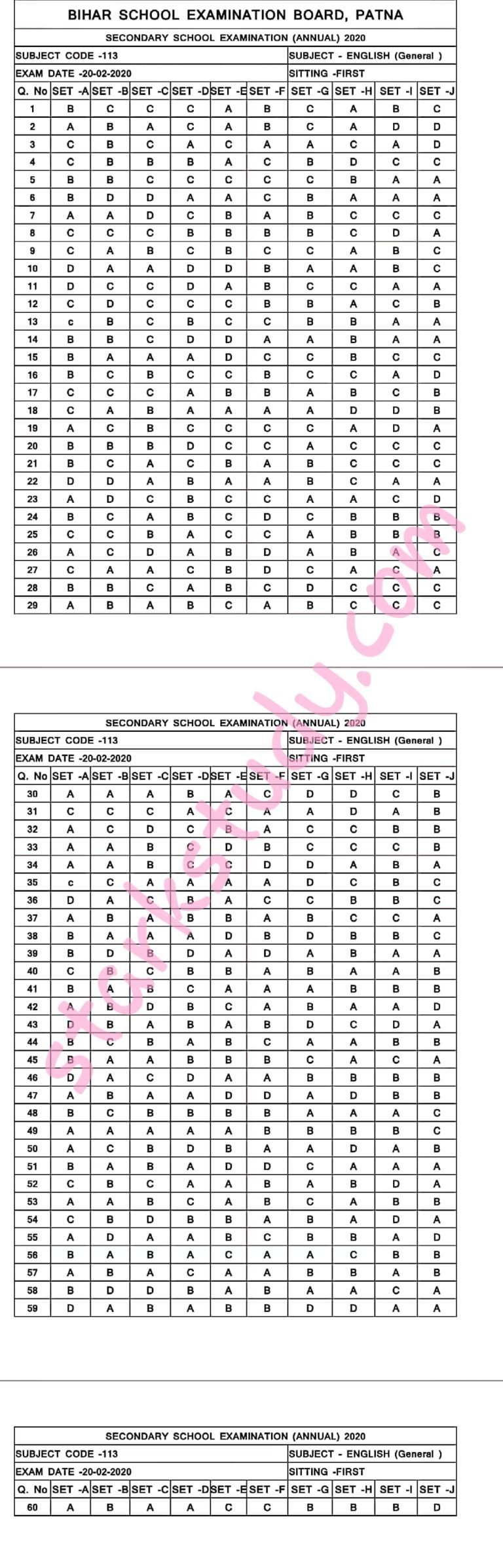 Bihar Board Class 10th ENGLISH 1st Sitting & 2nd Sitting Objective ... Bihar Board Class 10th ENGLISH 1st Sitting & 2nd Sitting Objective ...